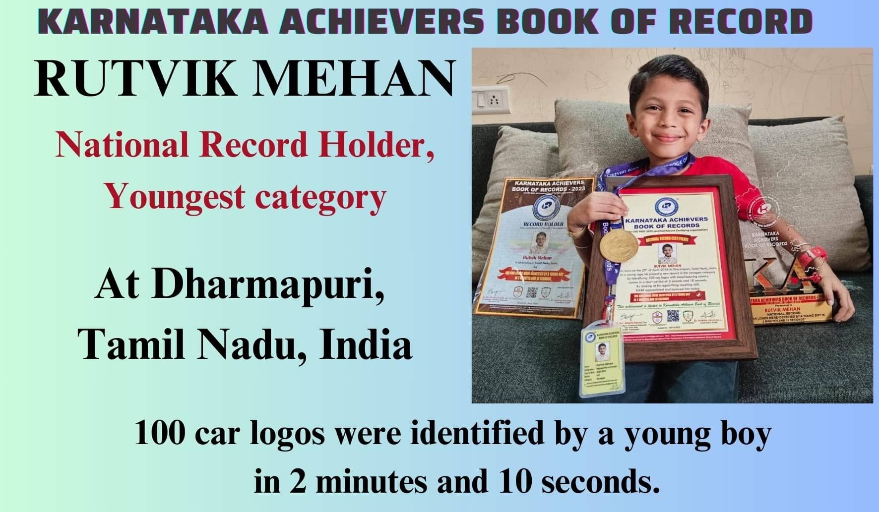 RUTVIK MEHAN - 100 car logos were identified by a young boy in 2 ...